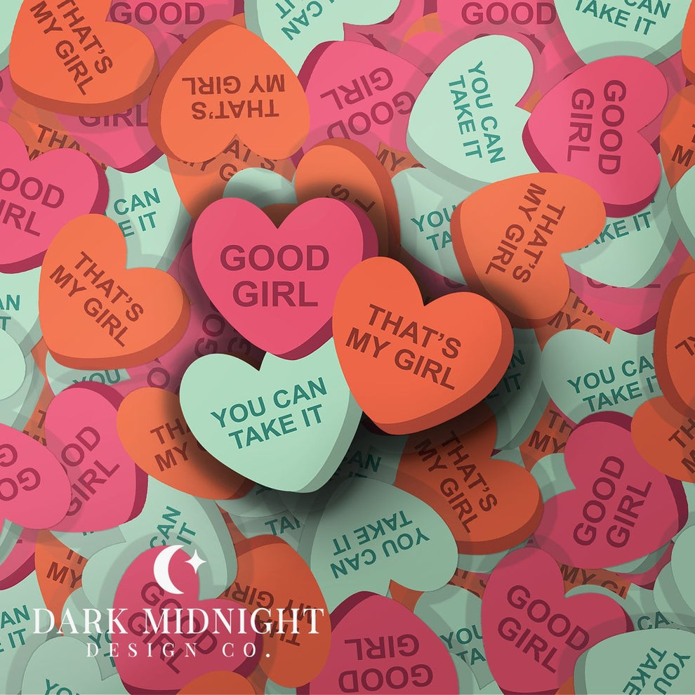 Good Girl Candy Hearts Sticker – Dark Midnight Design Co