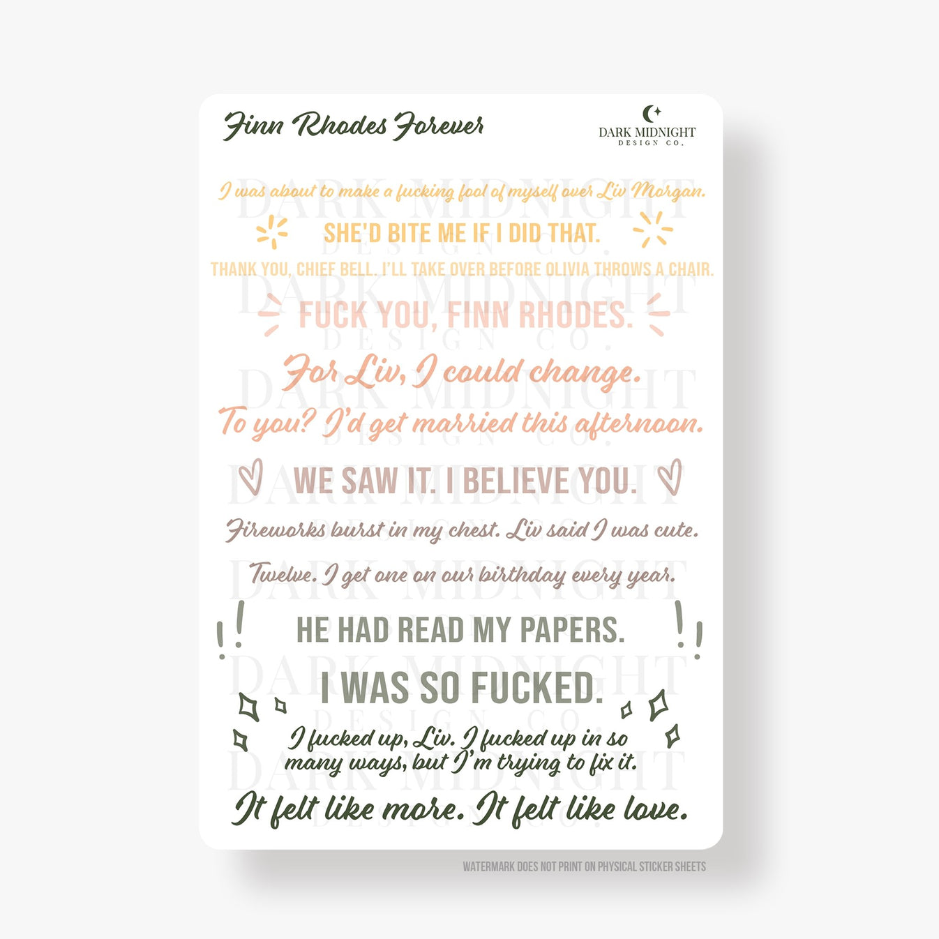 Finn Rhodes Forever Annotation Sticker Kit - Officially Licensed Queen ...